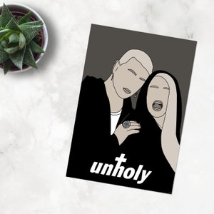 Sam Smith and Kim Petras Poster Unholy Cover Drawing A5 A4 A3 - Etsy UK