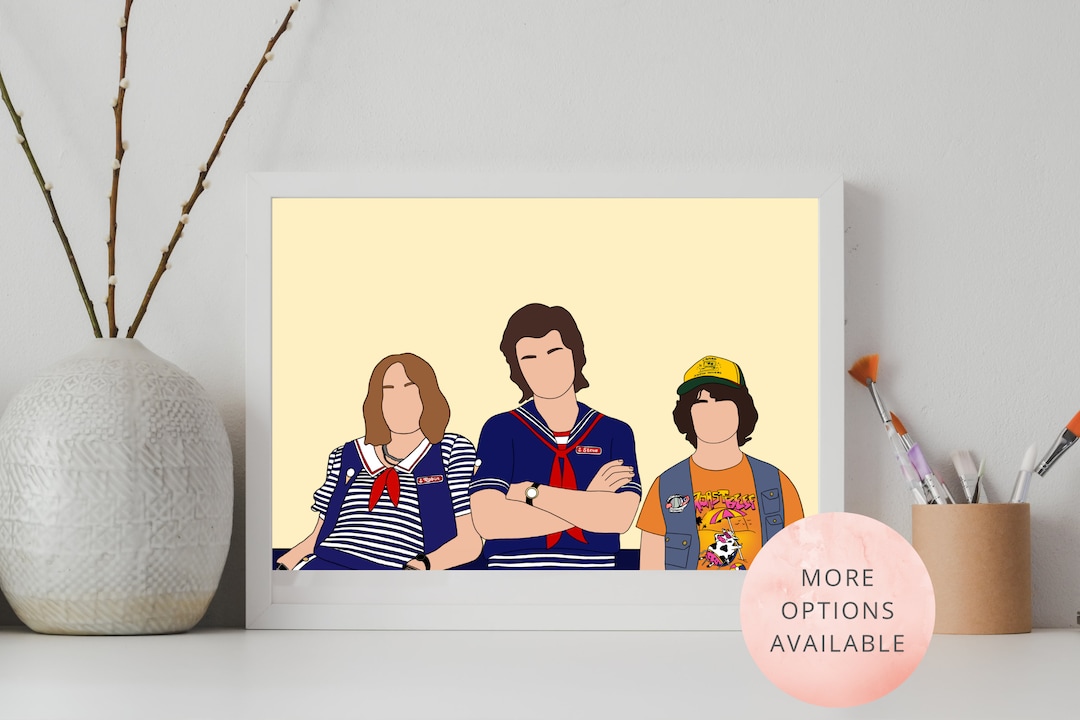 Robin Buckley Steve Harrington Dustin Henderson Poster Stranger Things ...