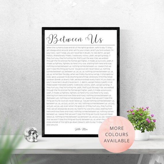 Little Mix Between Us Lyrics Song Poster A5 A4 A3 - Etsy
