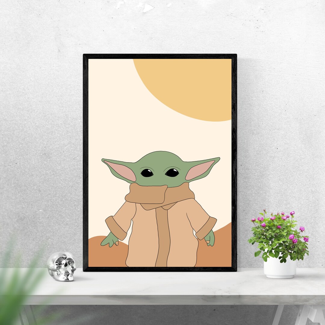 Baby Yoda Poster the Mandalorian Drawing Grogu Star Wars - Etsy