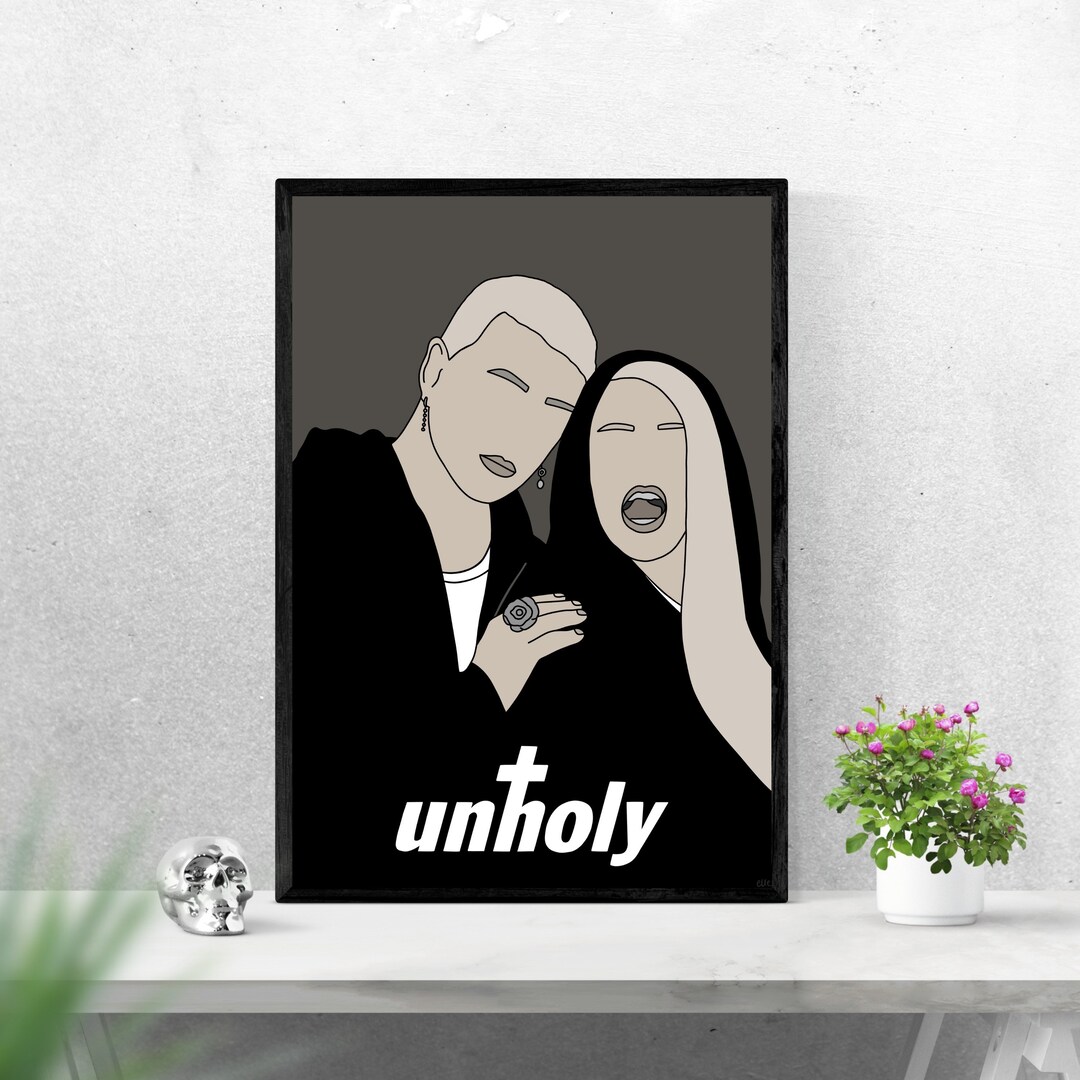 Sam Smith and Kim Petras Poster Unholy Cover Drawing A5 A4 A3 - Etsy UK
