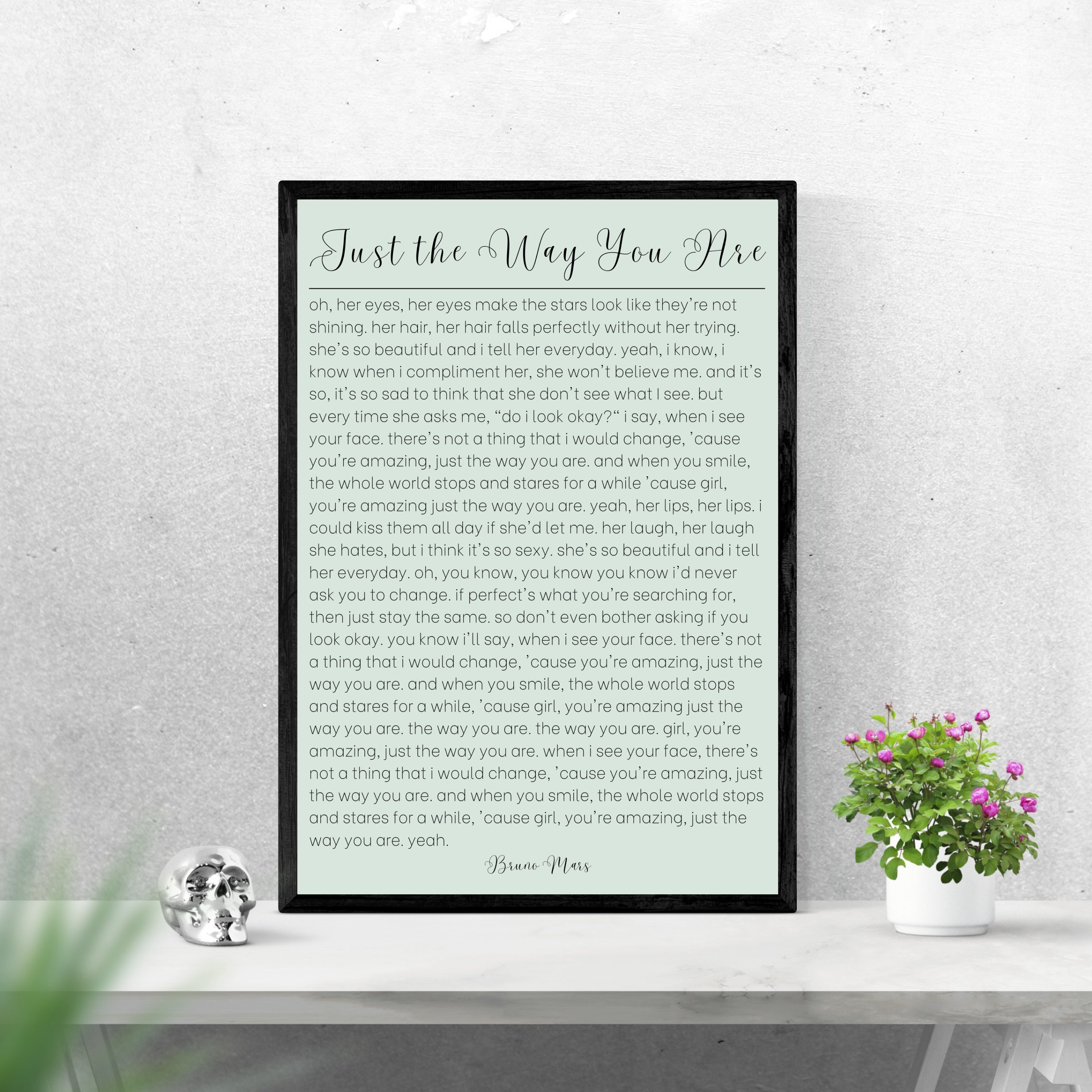 Bruno Mars Just the Way You Are Lyrics Song Poster A5 A4 A3 - Etsy