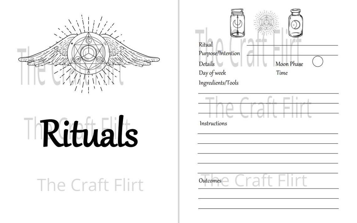 Digital or Printable Blank Spell Book Wicca Magic - Etsy