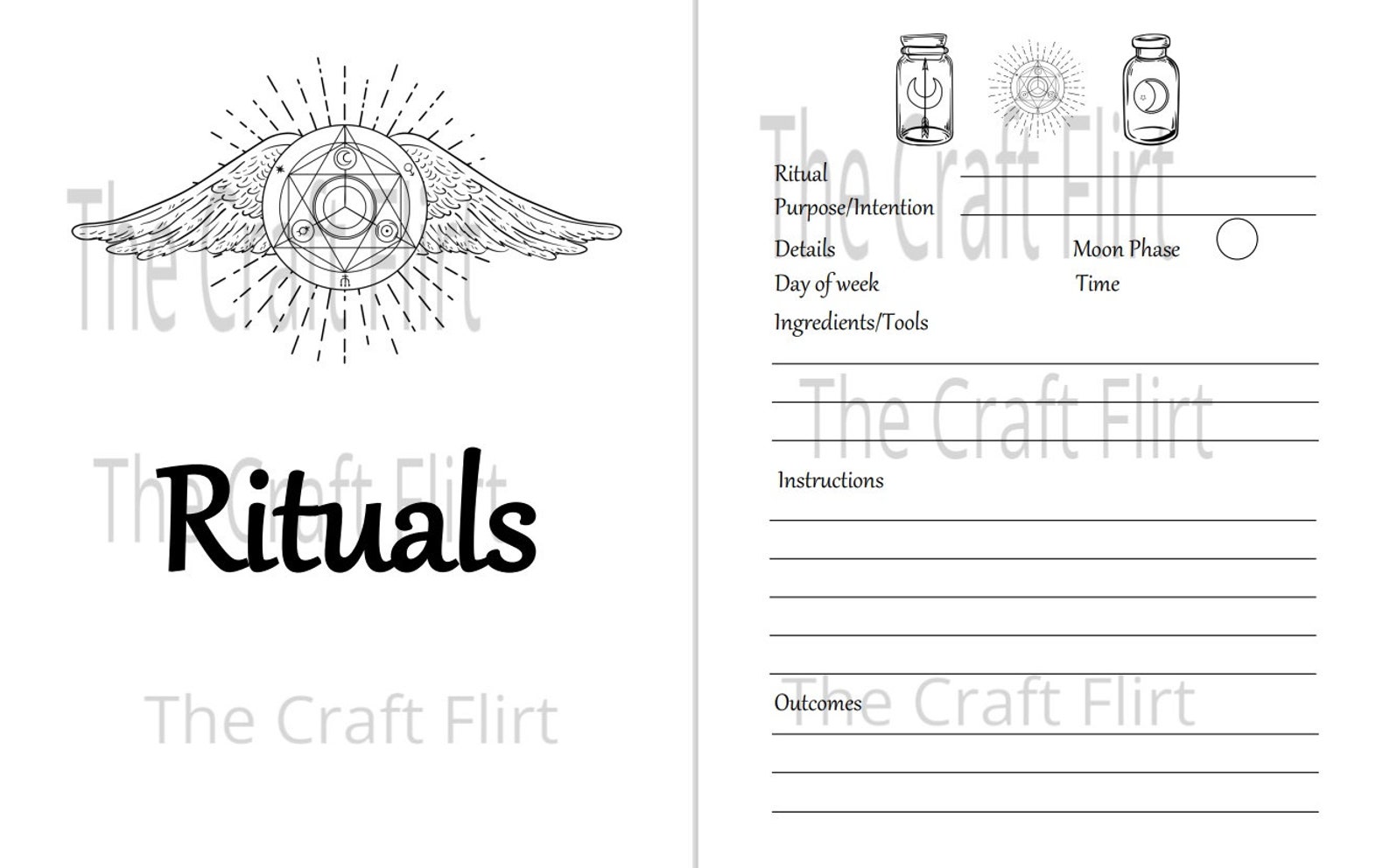 Digital or Printable Blank Spell Book Wicca Magic - Etsy