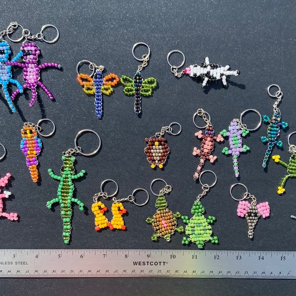 Beaded Animal Keychain - Etsy