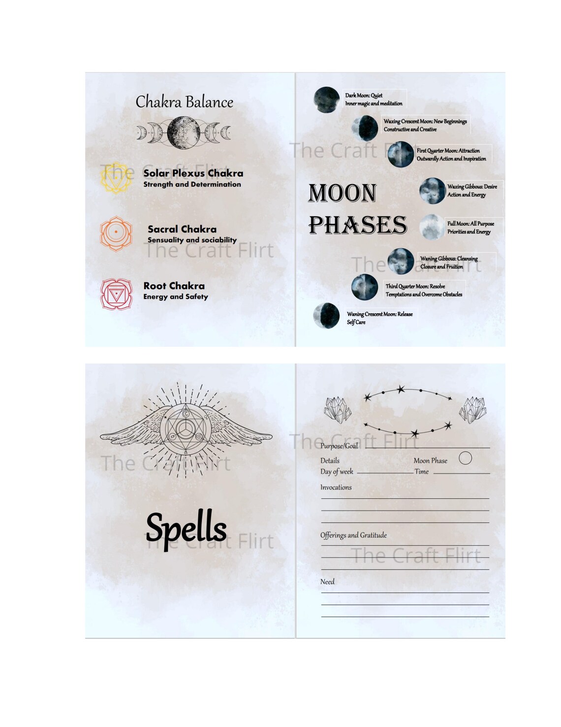 Digital or Printable Blank Spell Book Wicca Magic - Etsy