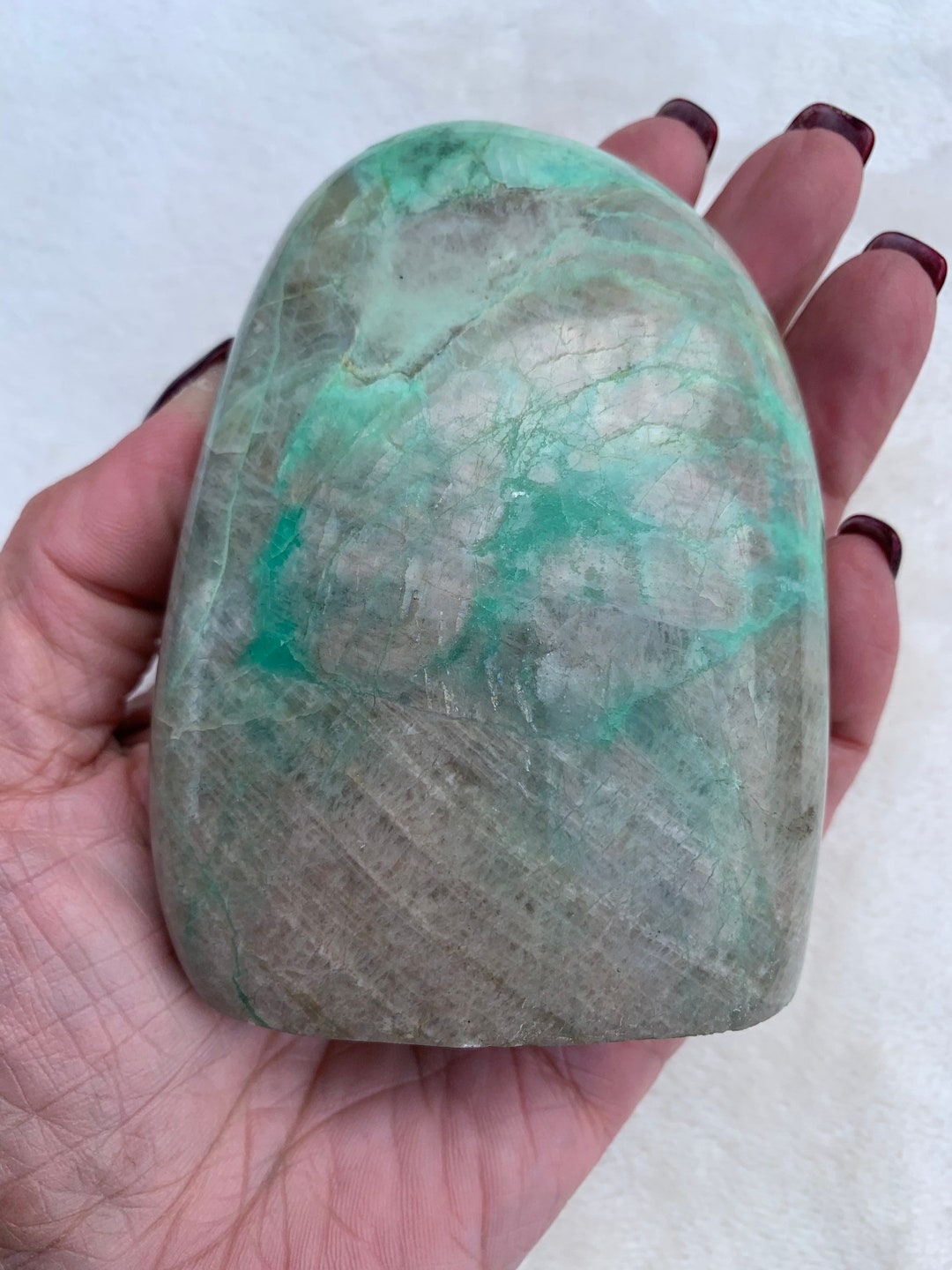 Green Moonstone Cut Base Freeform - Etsy