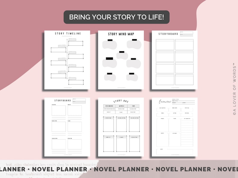 Printable Novel Writing Planner | Author Planner Writing Goals | Word ...