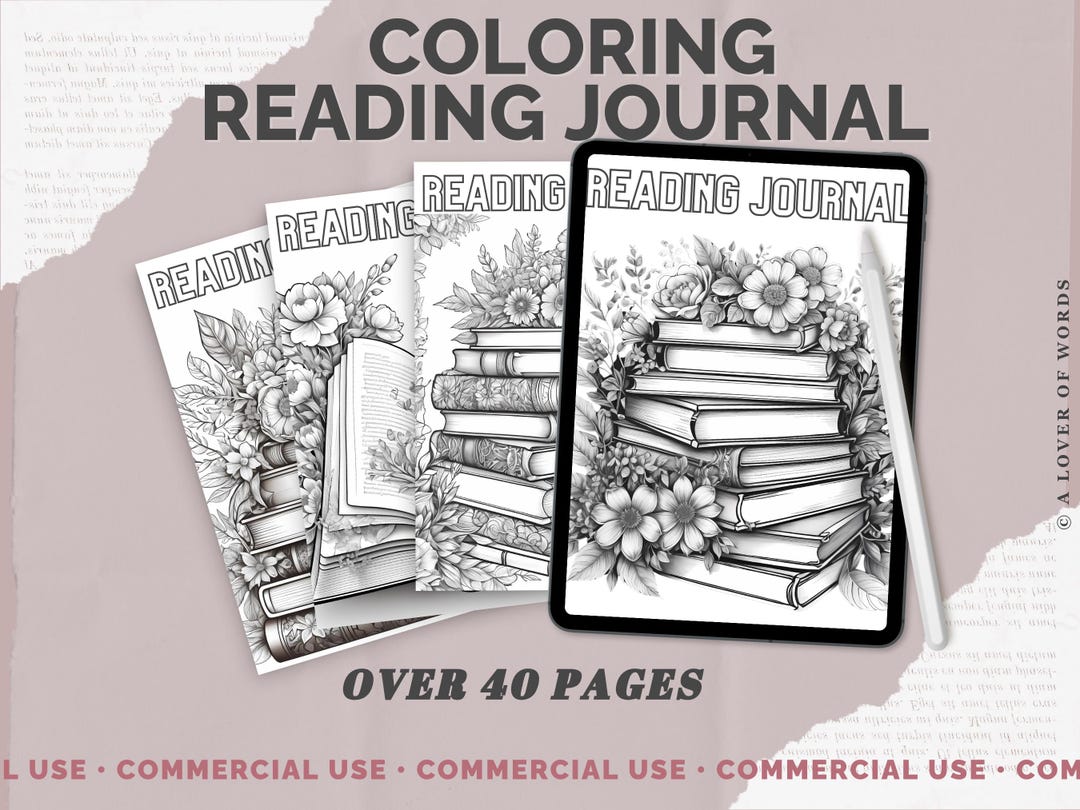PLR Coloring Reading Journal Commercial Use | Editable Canva Template ...