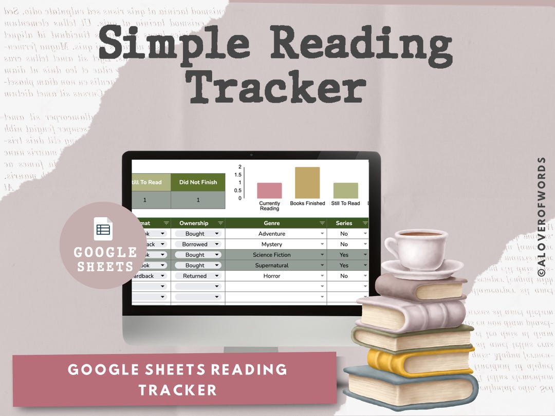Google Sheets Book Review Reading Log Tracker | Easy-to-use | Aesthetic ...