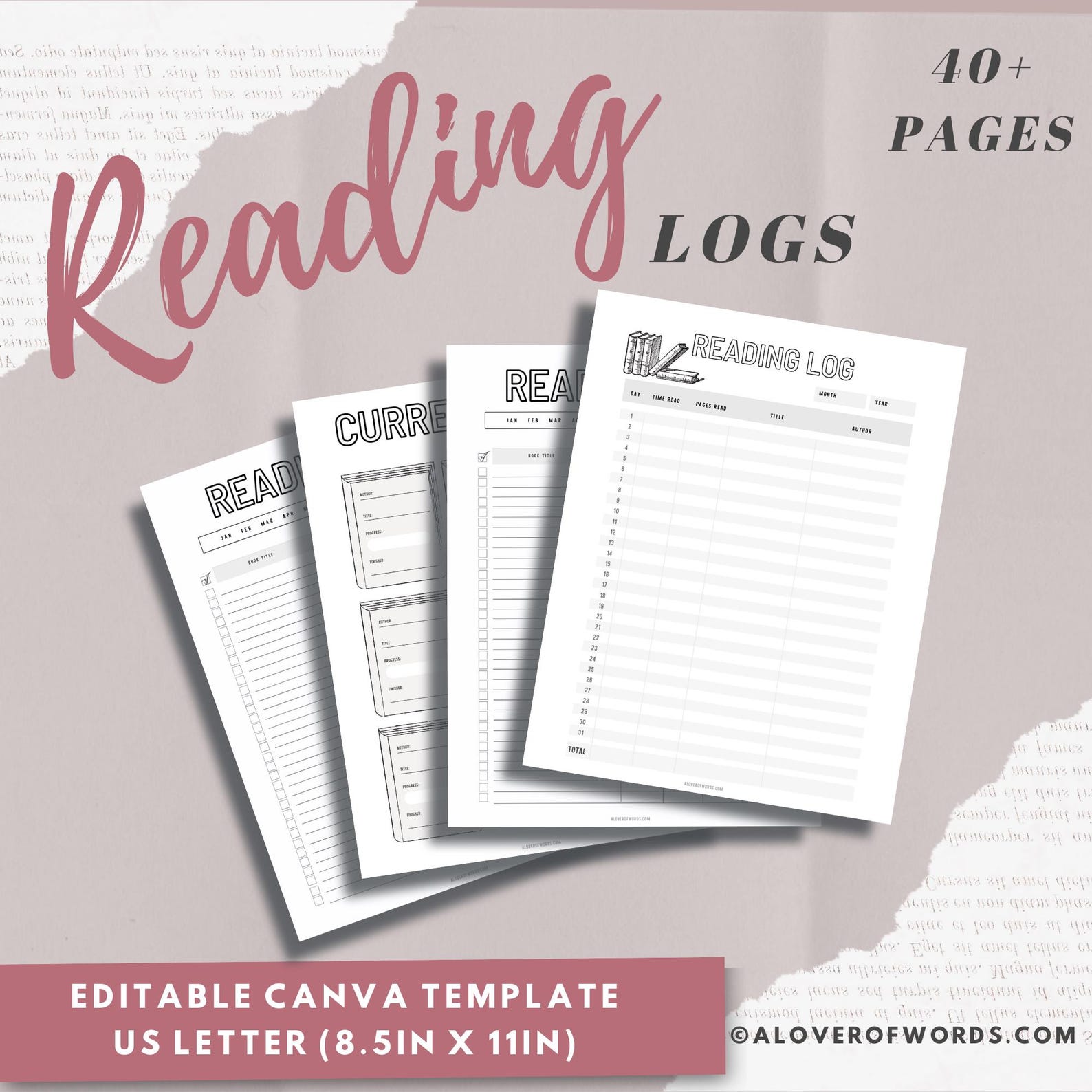 PLR Coloring Reading Journal Commercial Use | Editable Canva Template ...