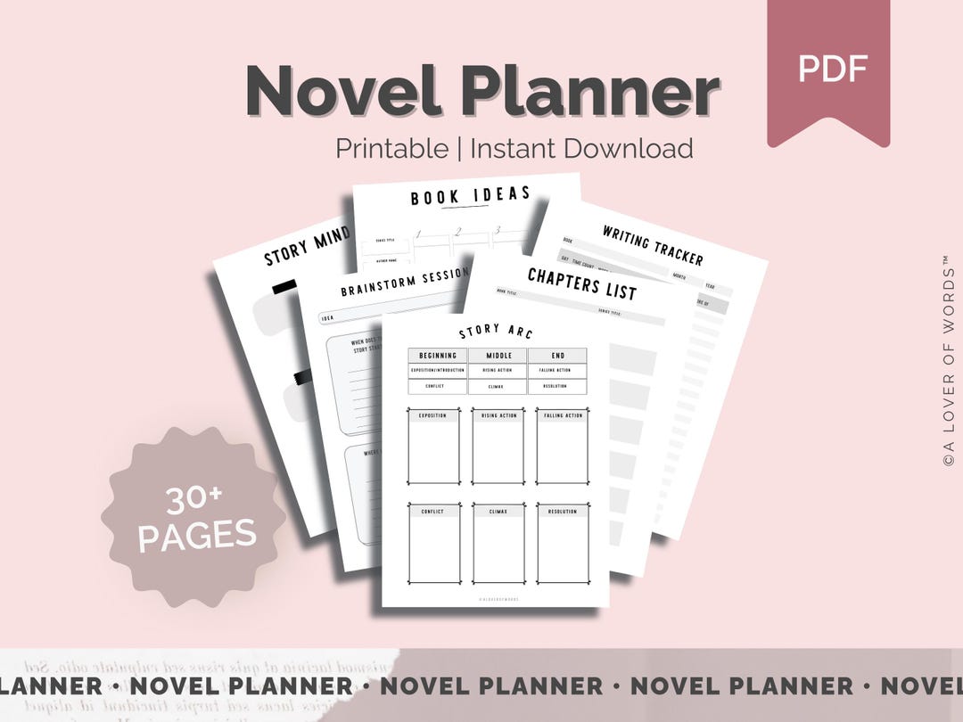 Printable Novel Writing Planner | Author Planner Writing Goals | Word ...
