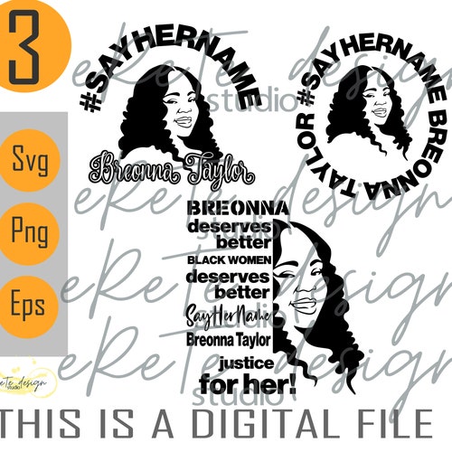Breonna Taylor Say Her Name SVG Png & Jpeg - Etsy