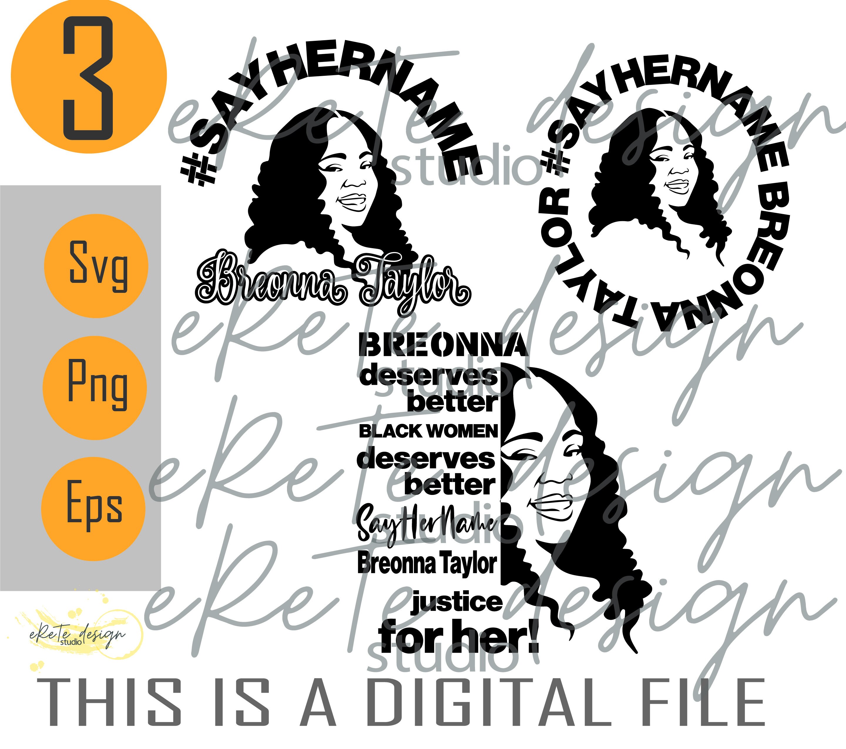 Breonna Taylor SVG File | Say Her Name Cricut Download | Breonna Svg ...