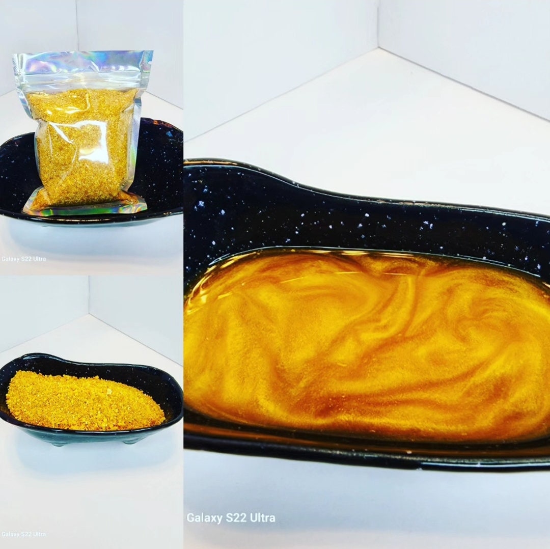 Shimmering Gold Bath Powders, Large 2 Pound Bag With 6 Bath Oil Pearls ...