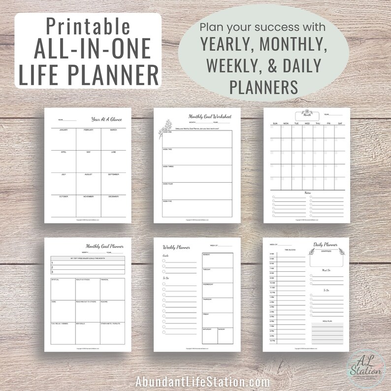 Abundant Life Planner, All-in-one Printable, Life Management Binder ...