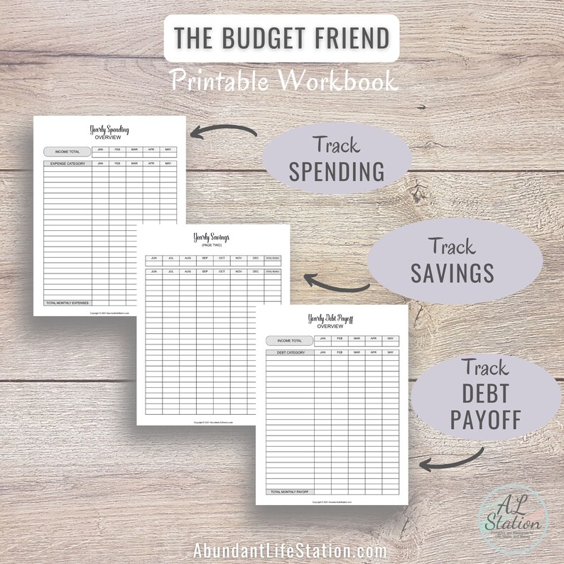 The Budget Friend Printable Workbook, Financial Freedom, Money ...