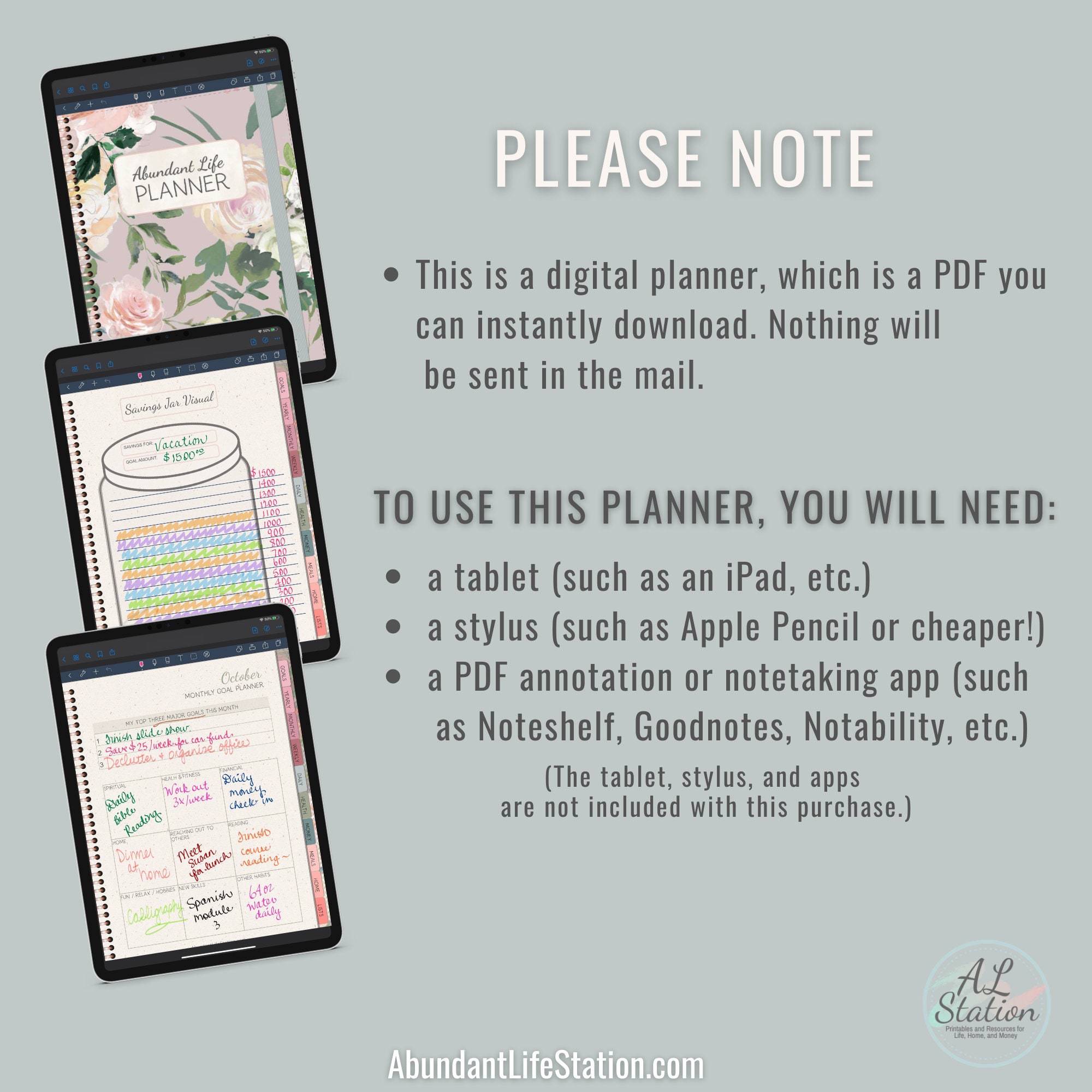 Digital Planner Goodnotes Digital Planner Undated Digital Planner iPad ...