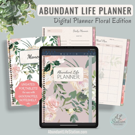 Paper Digital Life Planner with Hyperlinked Tabs for iPad Undated ...