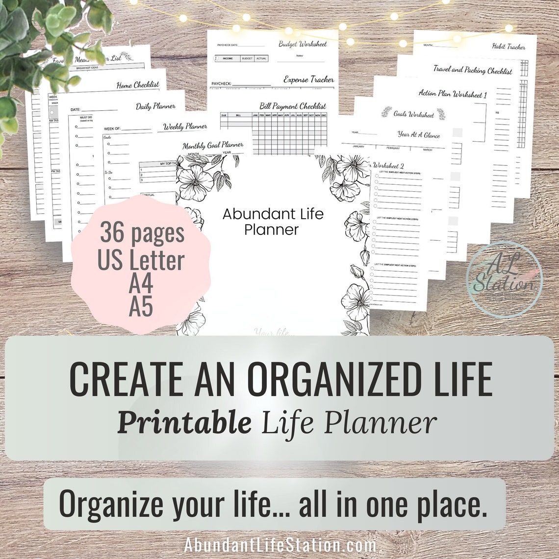 Abundant Life Planner, All-in-one Printable, Life Management Binder ...