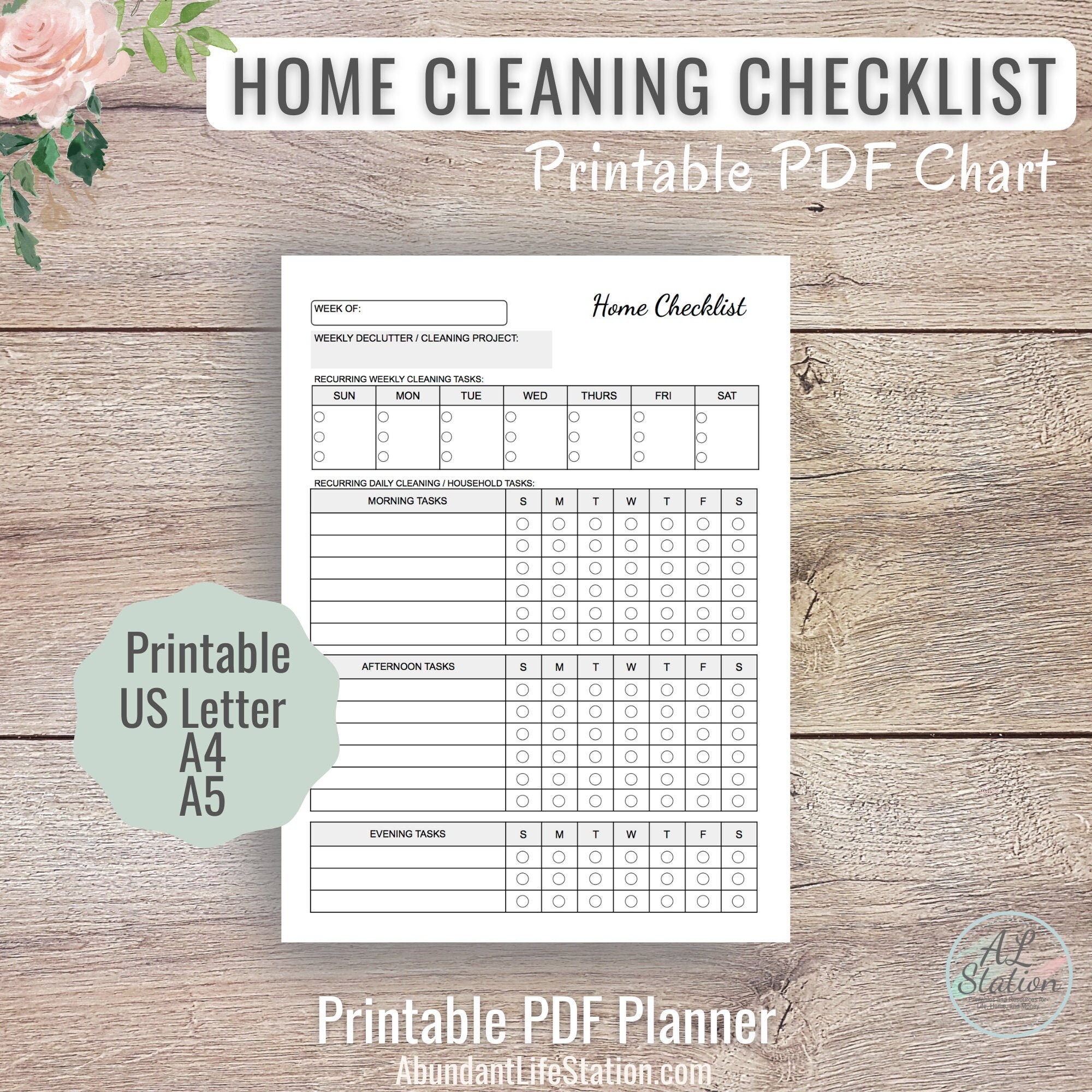 Home Checklist, Daily Cleaning, Weekly Cleaning, Declutter, Household ...