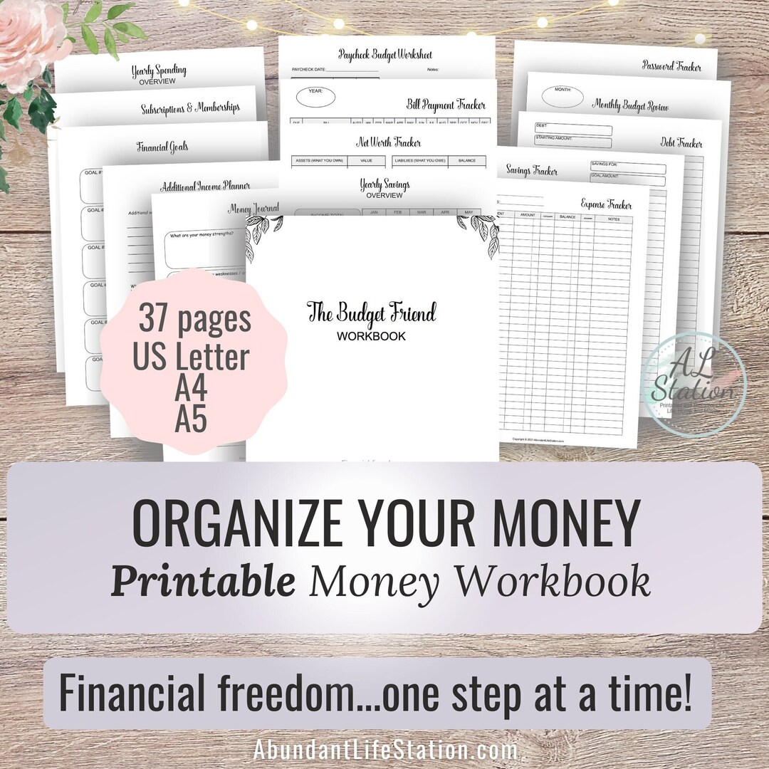 The Budget Friend Printable Workbook, Financial Freedom, Money ...