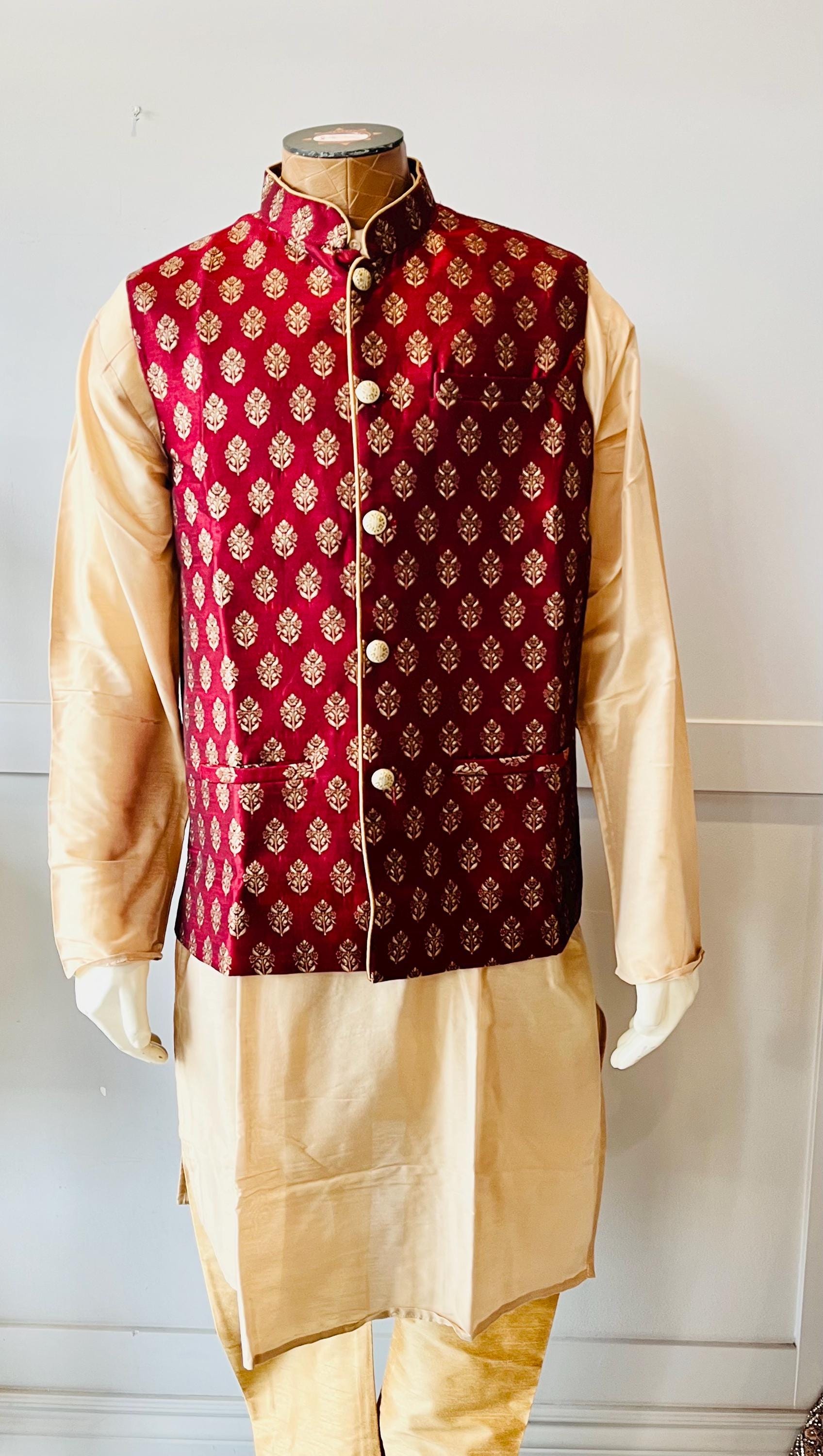 Meroon Vest Kurta Set - Etsy