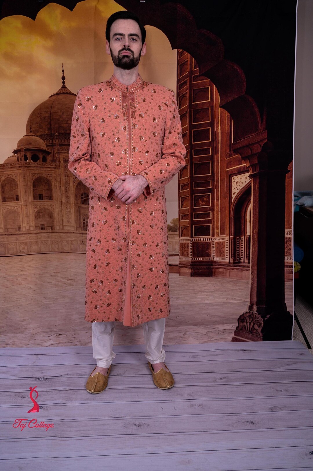 Peach Color Sherwani - Etsy