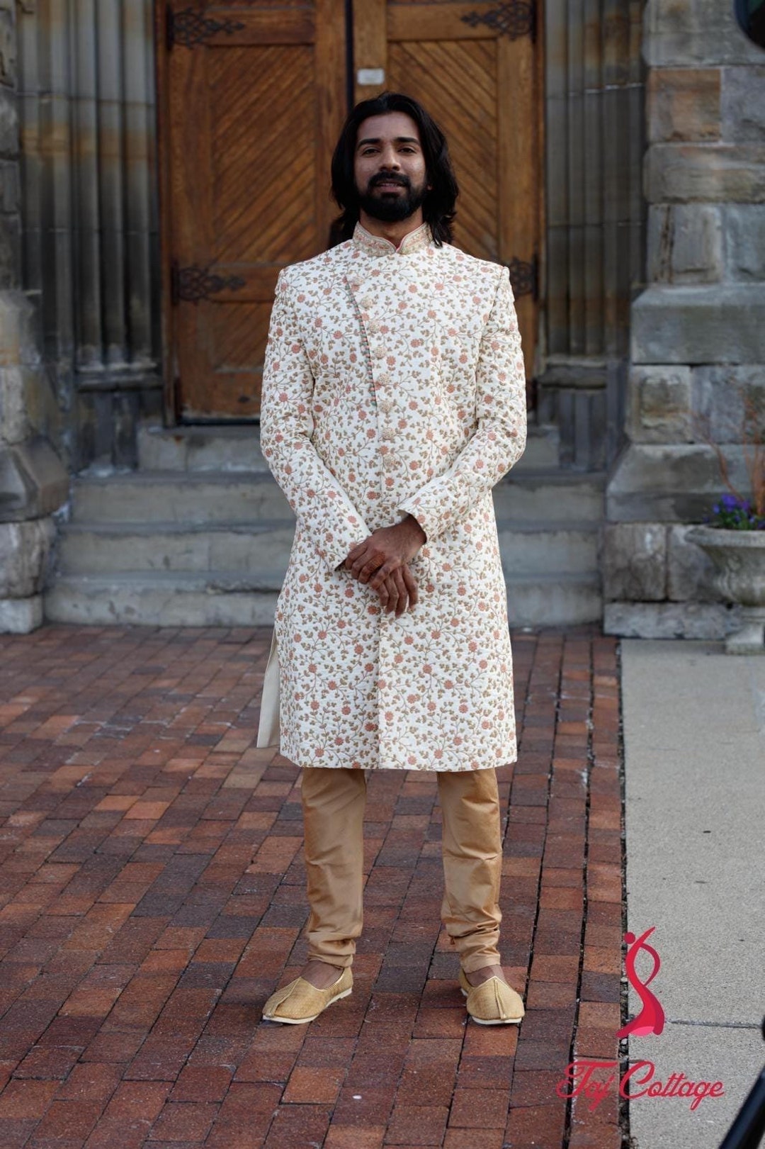Cream Color Sherwani - Etsy
