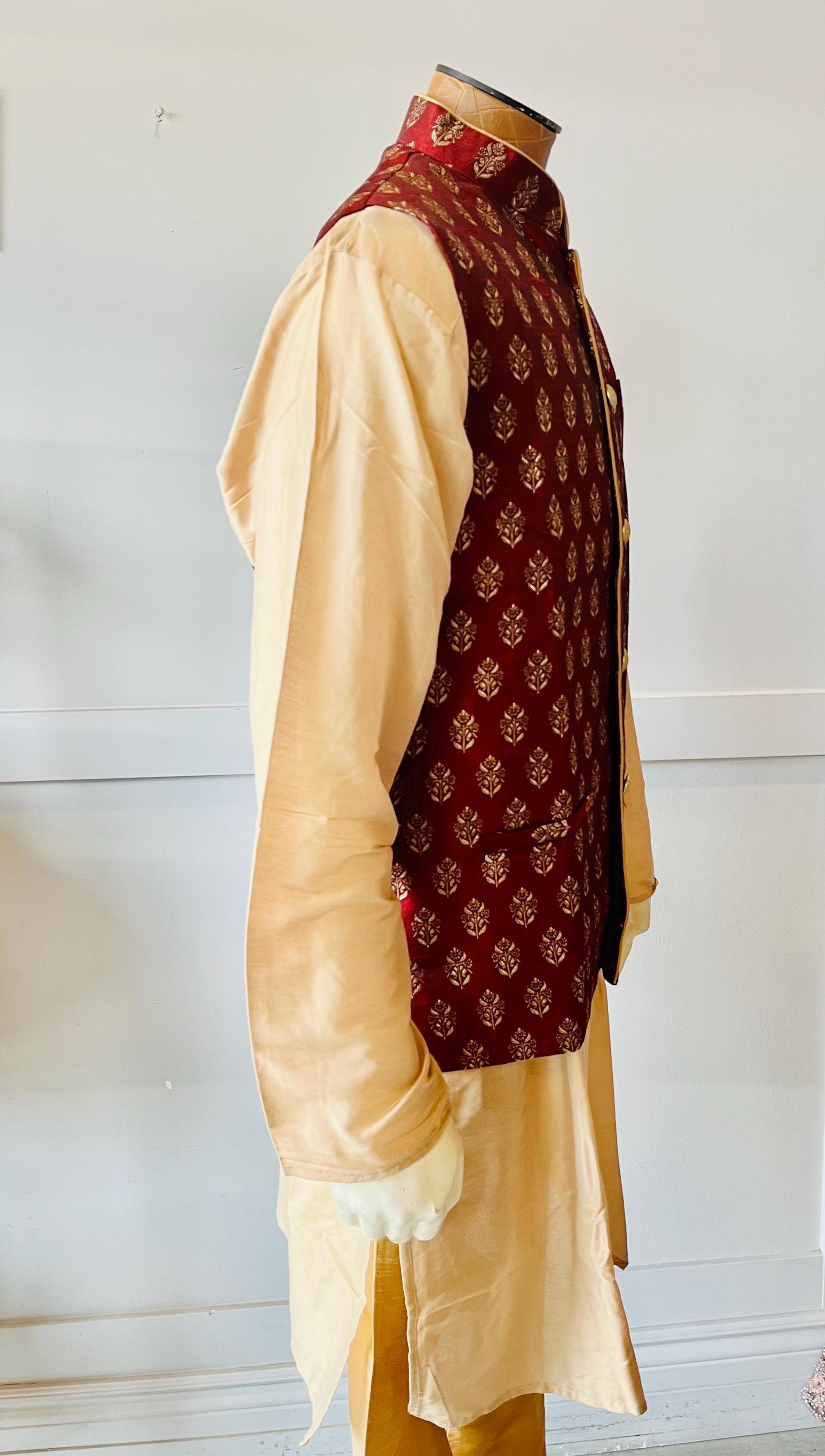 Meroon Vest Kurta Set - Etsy