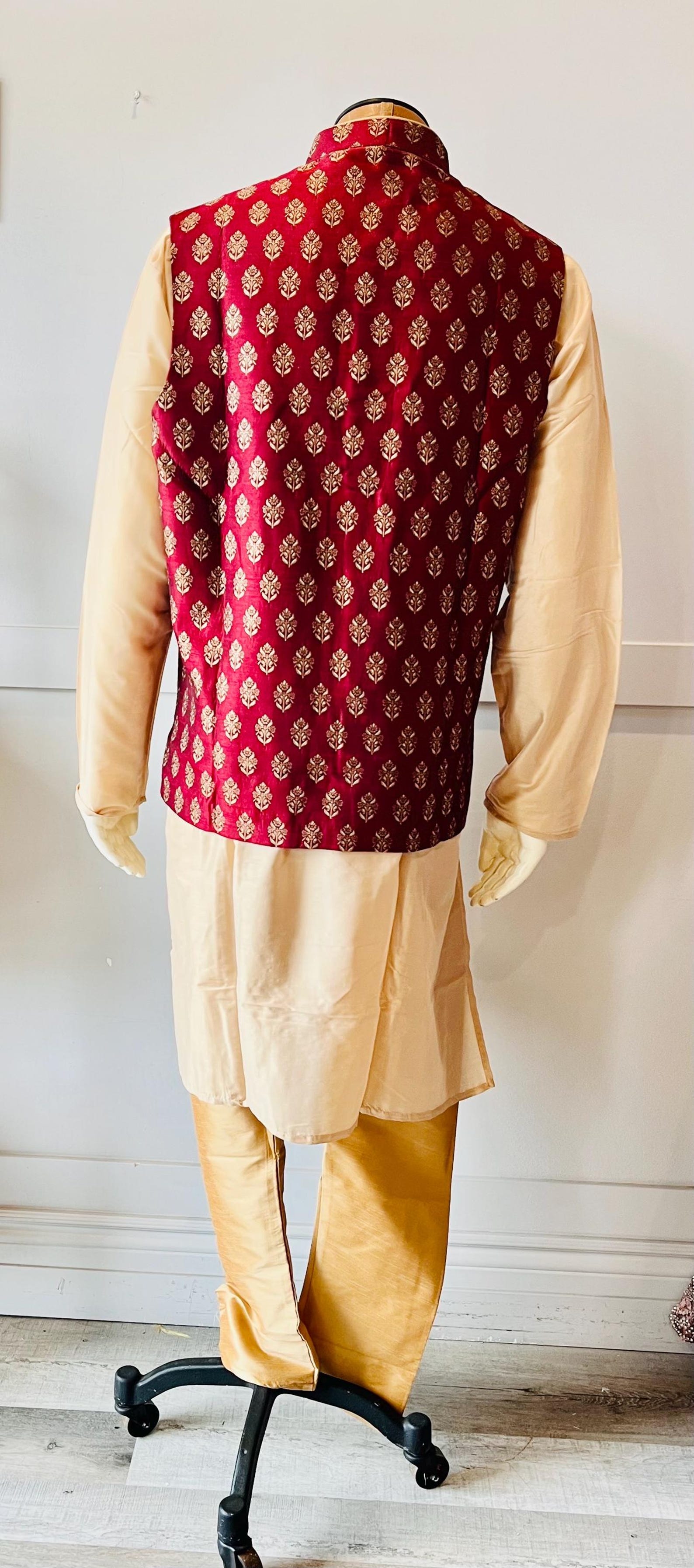 Meroon Vest Kurta Set - Etsy