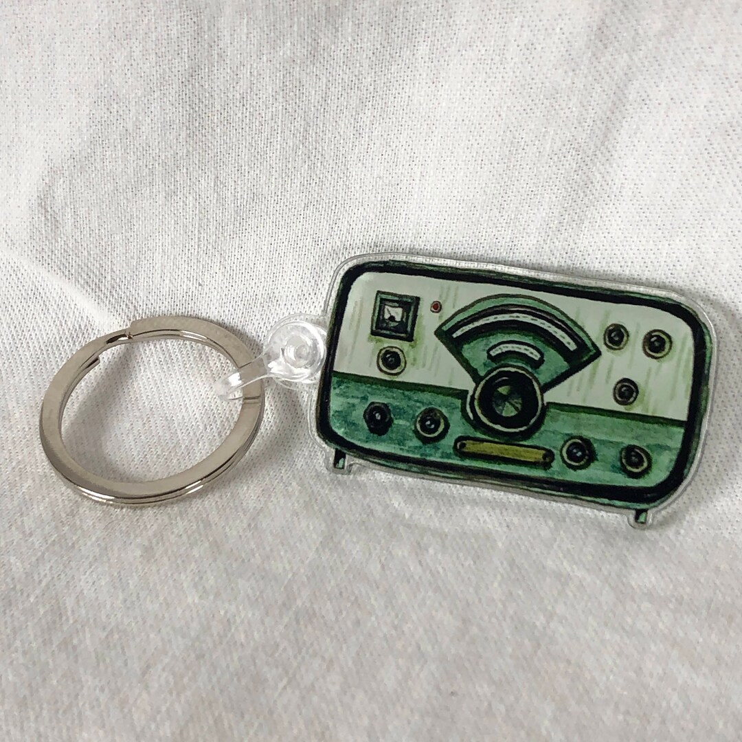 Acrylic Keychain With Retro Vintage Ham Radio Drawing - Etsy