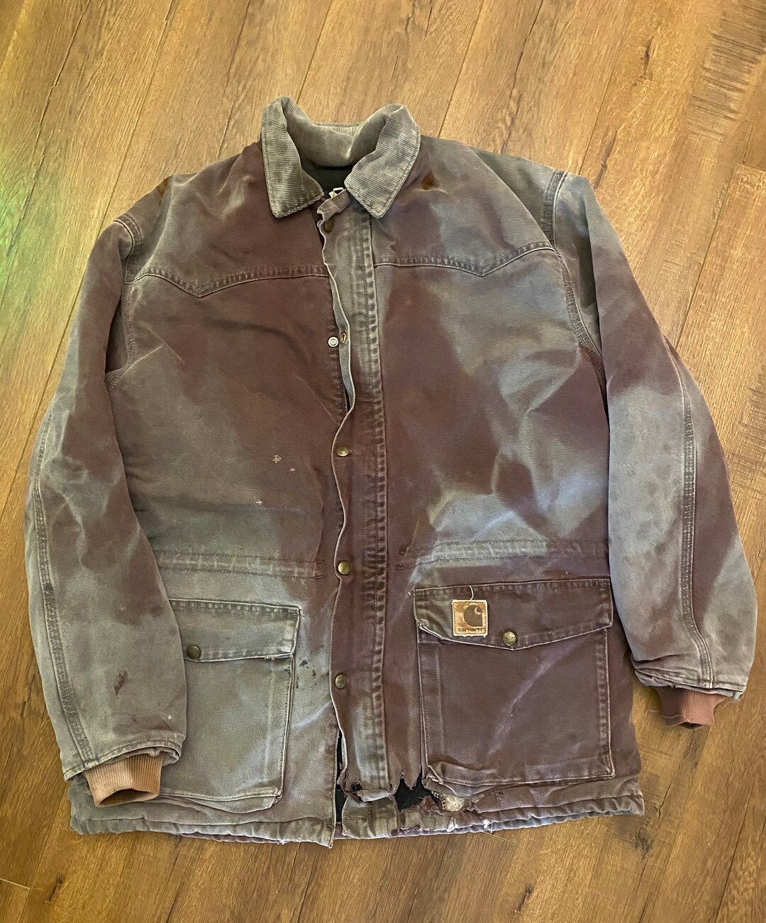 M, USA Carhartt Vintage Chore Jacket, Distressed - Etsy