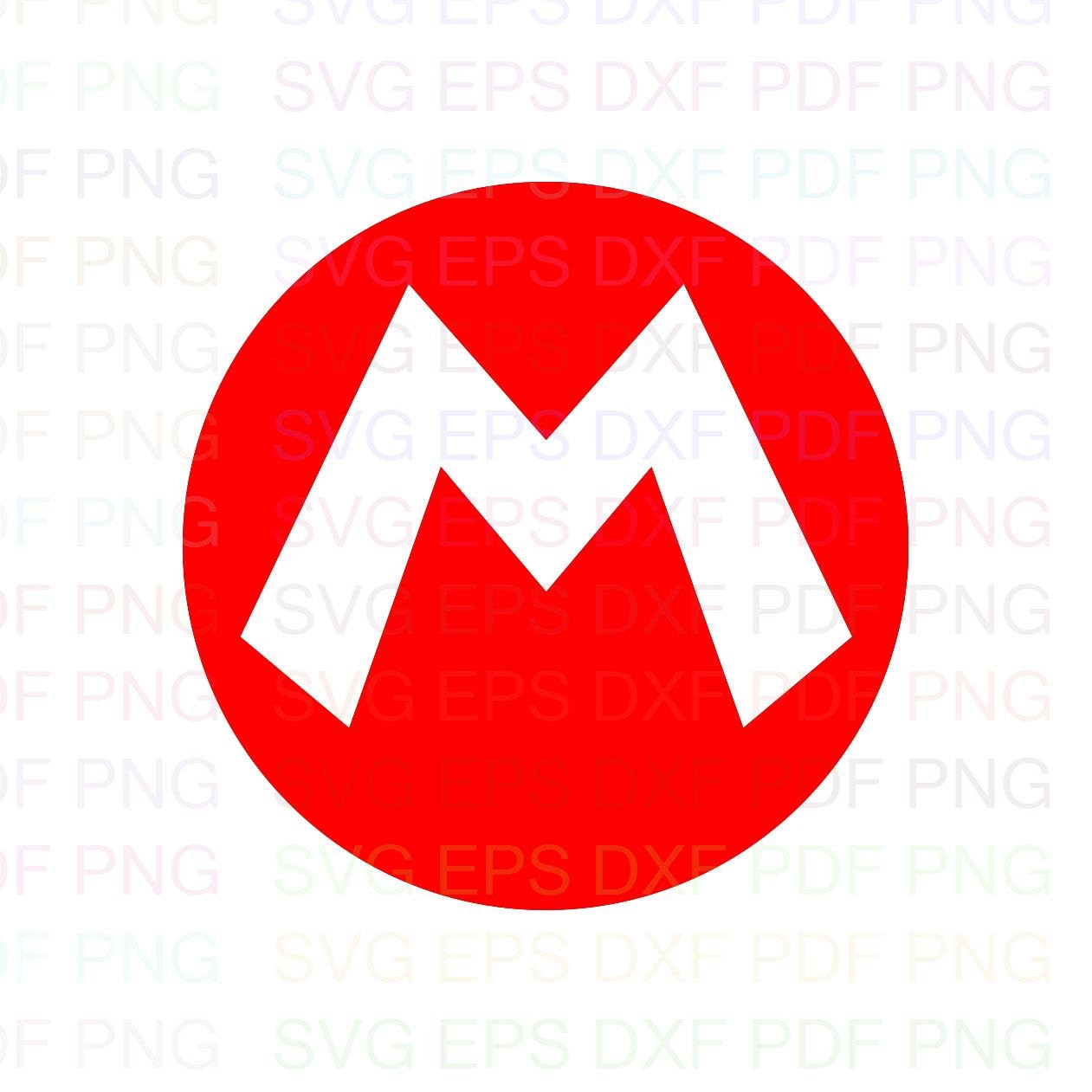 Super Mario Logo M Svg Dxf Eps Pdf Png Cricut Cutting file | Etsy