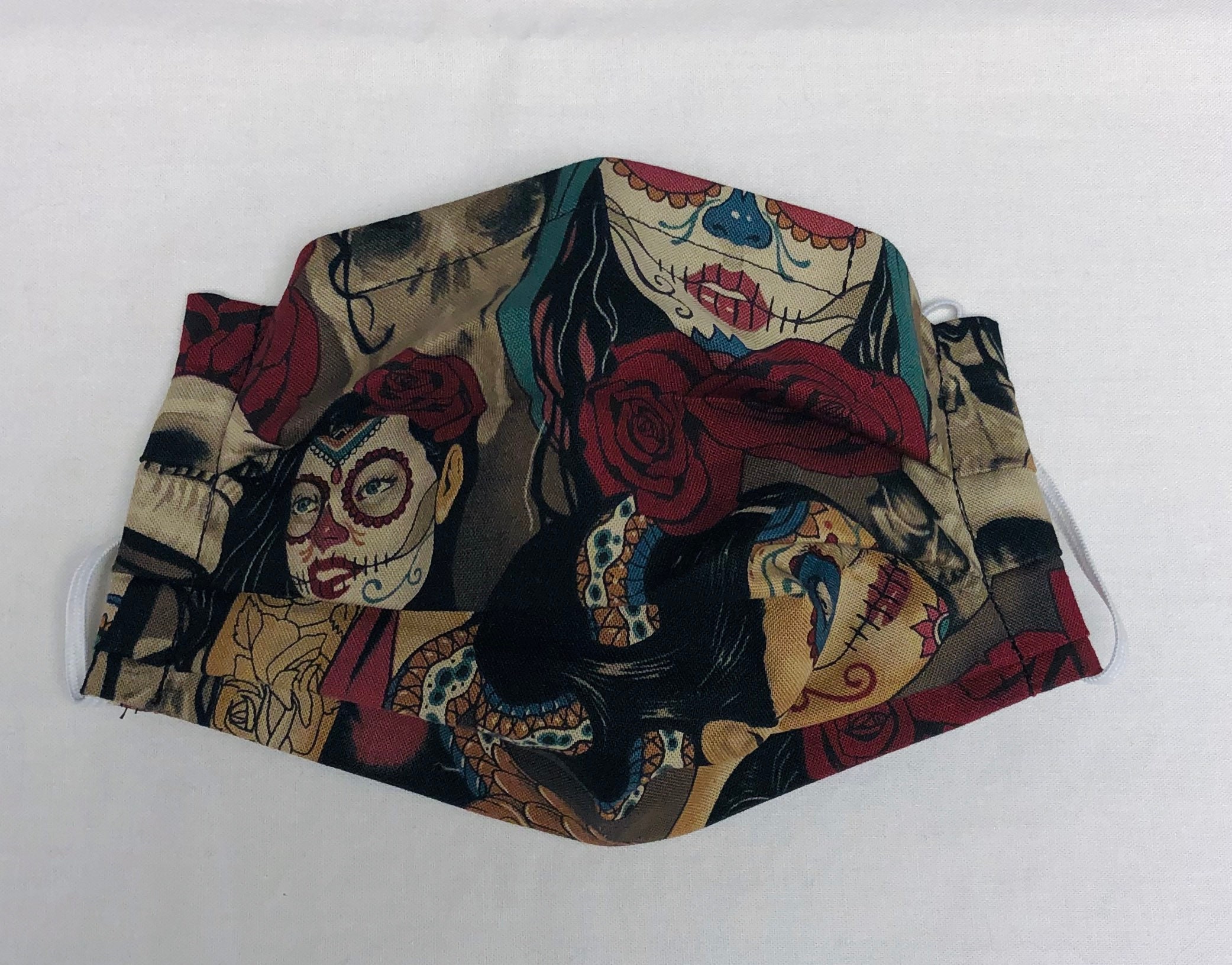 Catrina Face Mask with Nose wire Filter Pocket Adjustable | Etsy