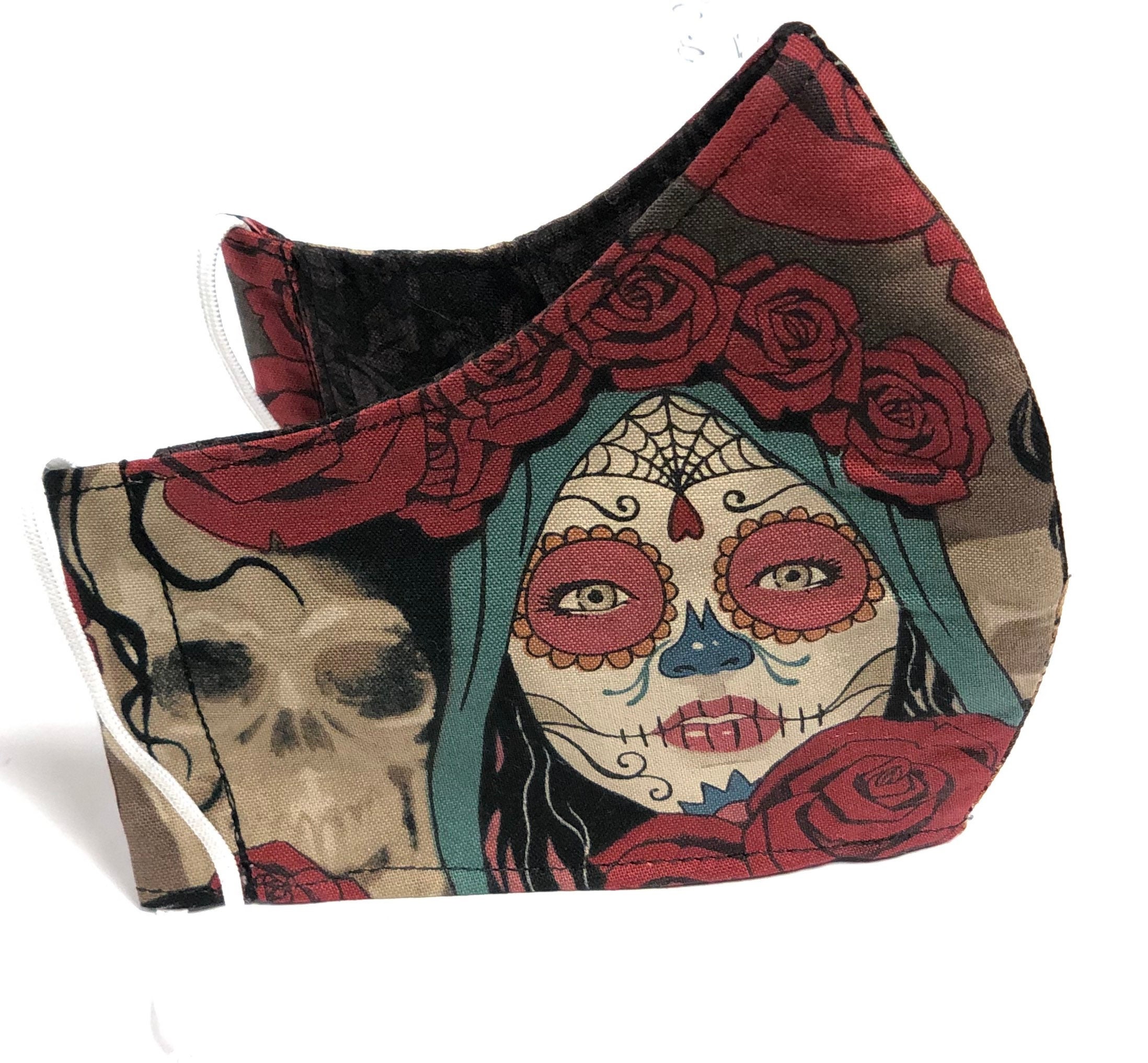 Catrina Face Mask with Nose wire Filter Pocket Adjustable | Etsy