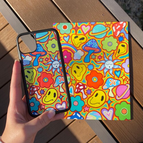 Psychedelic Alien Trippy Phone Case Visuals Colours Sun Stars - Etsy