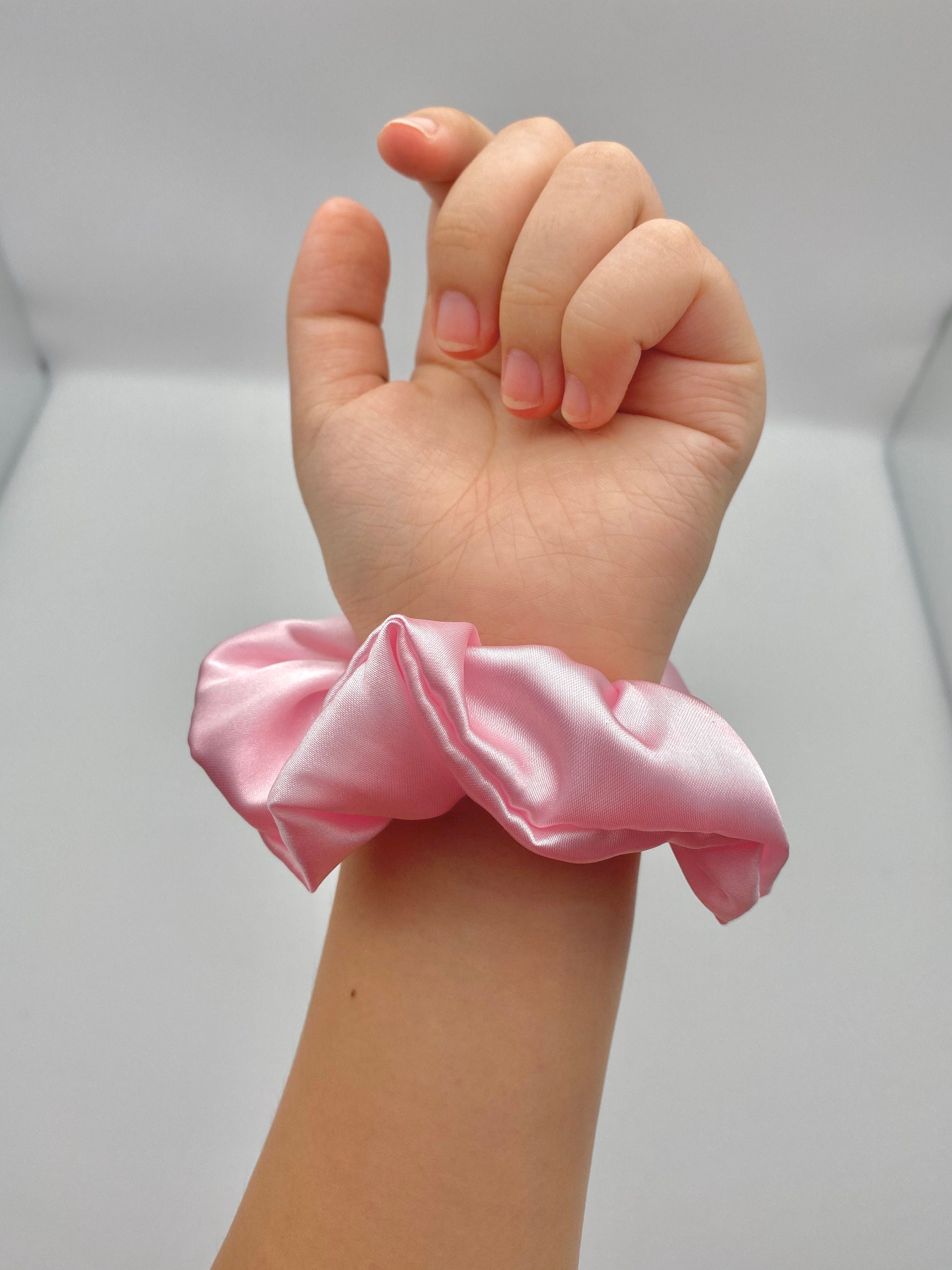 Pink Satin Scrunchie and Headband Set - Etsy UK