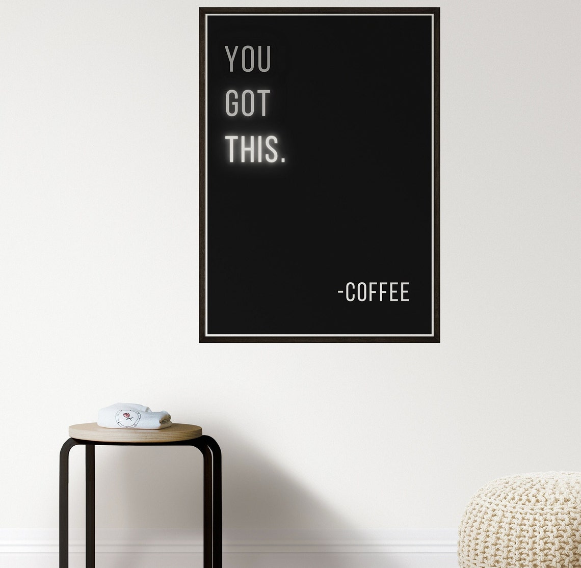 Black and White Coffee Poster Coffee Bar Art Typography Print ...