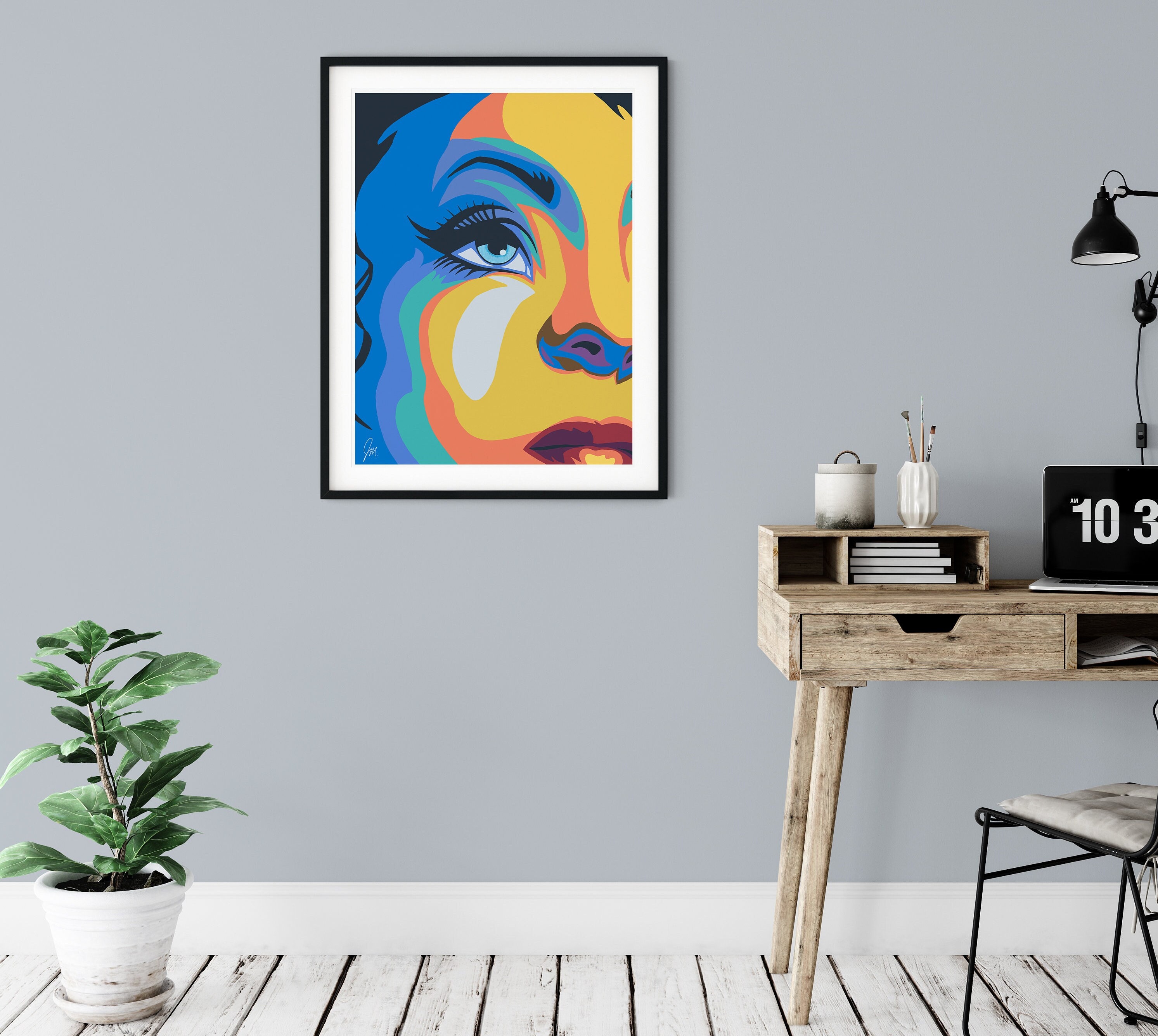 Modern Woman Portrait Wall Art Colorful Contemporary Art Print of ...