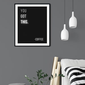 Black and White Coffee Poster Coffee Bar Art Typography Print ...
