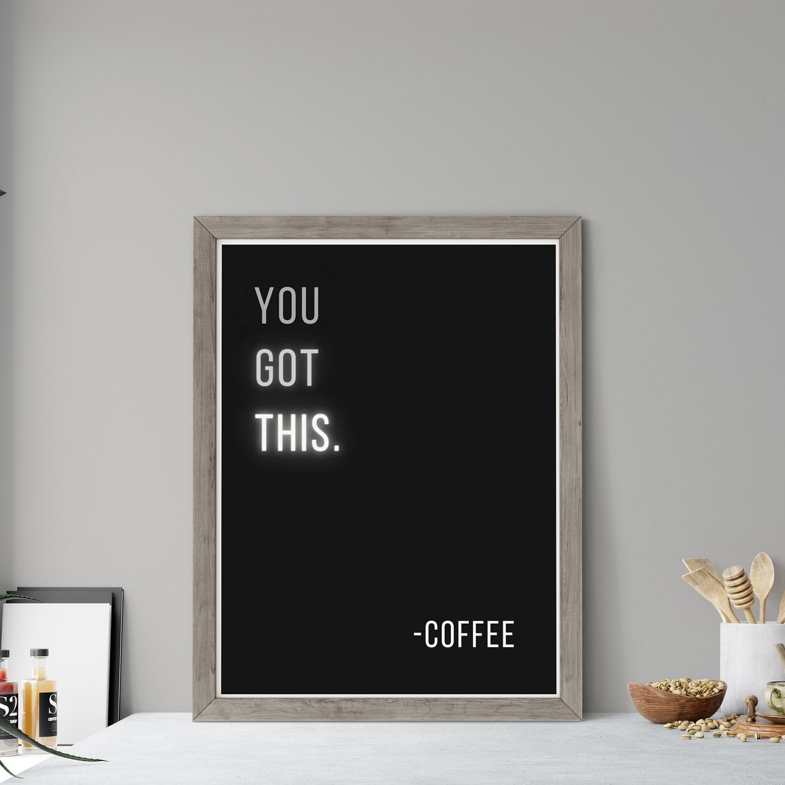 Black and White Coffee Poster Coffee Bar Art Typography Print ...