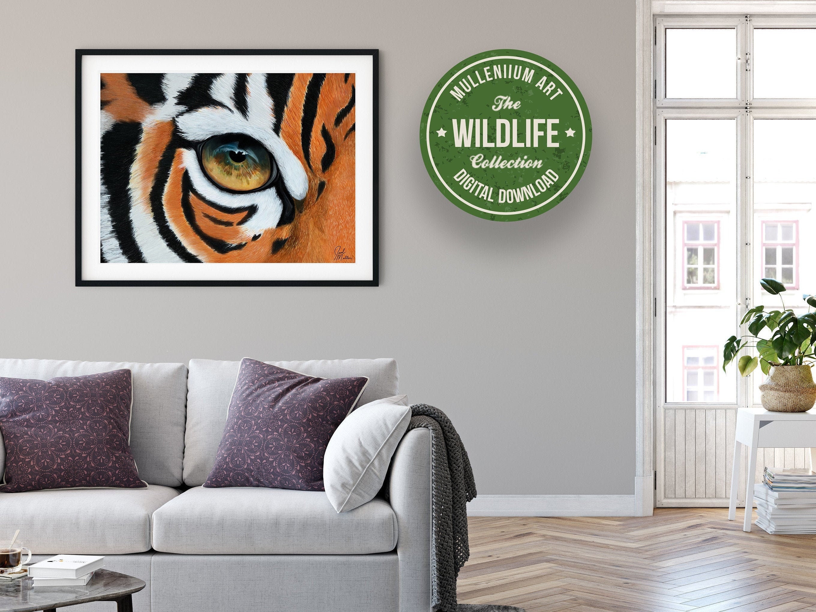 Tiger Eye Wall Art - Printable Tiger Painting Digital Download ...