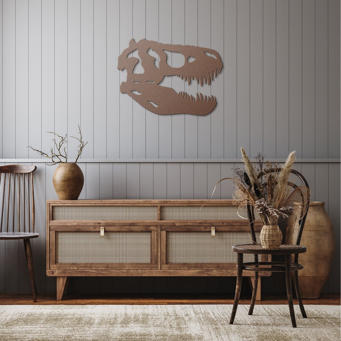 T-rex Dinosaur Metal Wall Art, Tyrannosaurus Rex Skull Wall Art ...