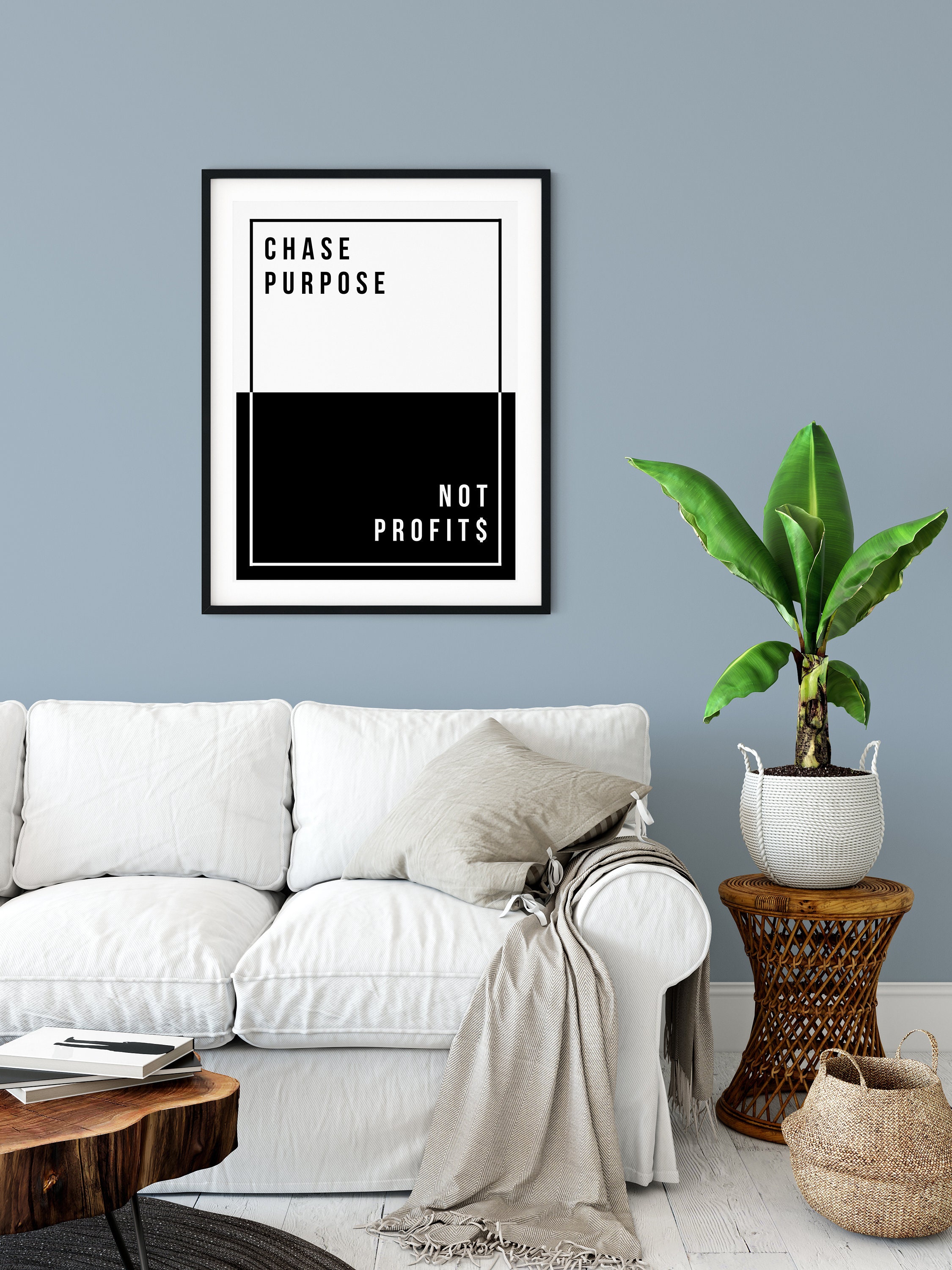 Minimalist Black and White Wall Art: Motivational Quote Poster for ...