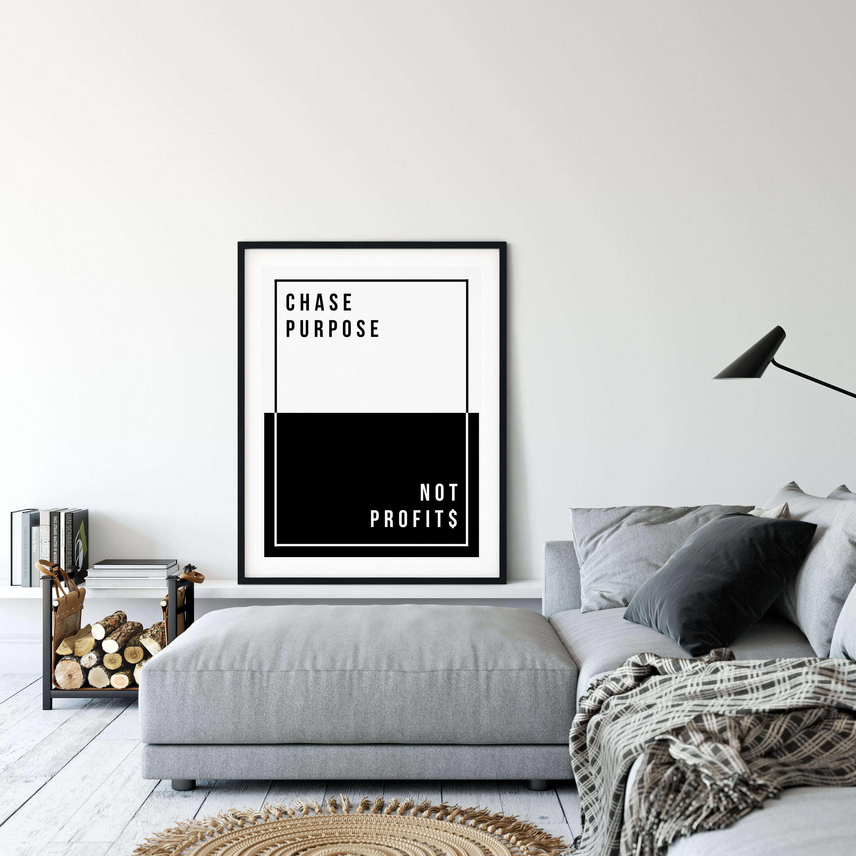 Minimalist Black and White Wall Art: Motivational Quote Poster for ...