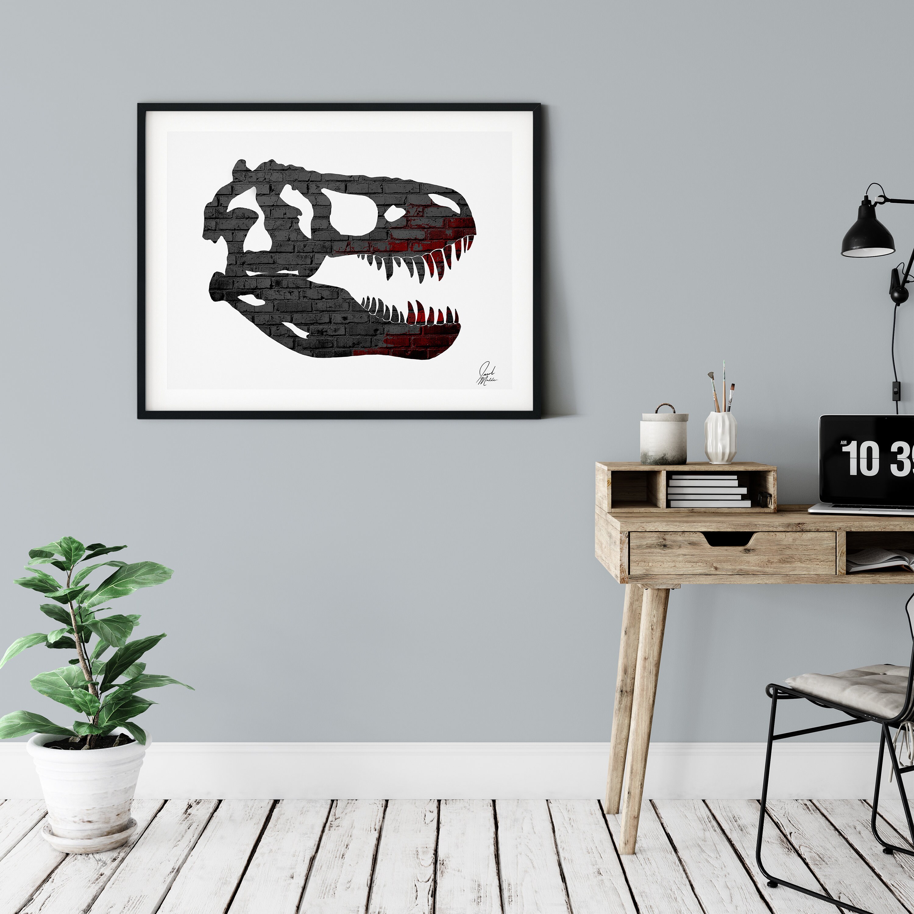 T-rex Dinosaur Print I Tyrannosaurus Rex Skull Wall Art - Etsy
