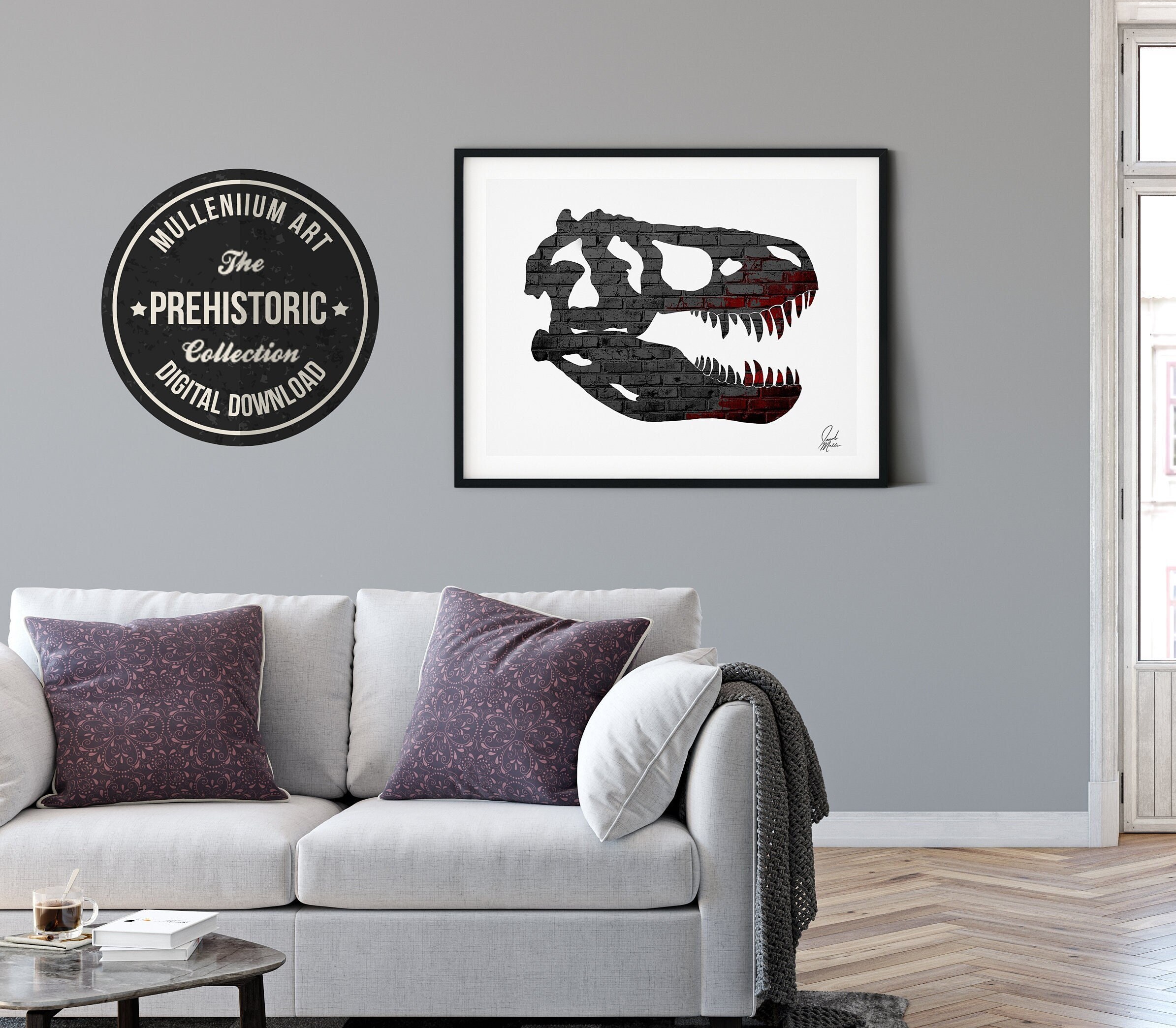 T-rex Dinosaur Print I Tyrannosaurus Rex Skull Wall Art - Etsy