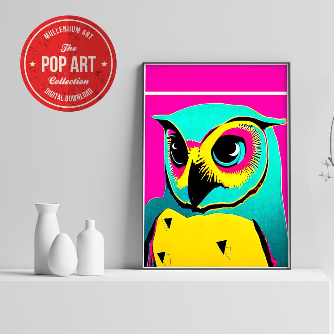 Pop Art Owl Print: Vibrant Colorful Bird Wall Art (digital Download) - Etsy