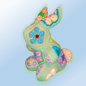 Henry the Rabbit With African Flowers Crochet Pattern as PDF GERMAN - Etsy